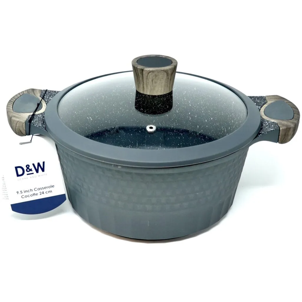 D&W 9.5" Pot Casserole Cocotte (5" deep) With Glass Lid - Deane and ...